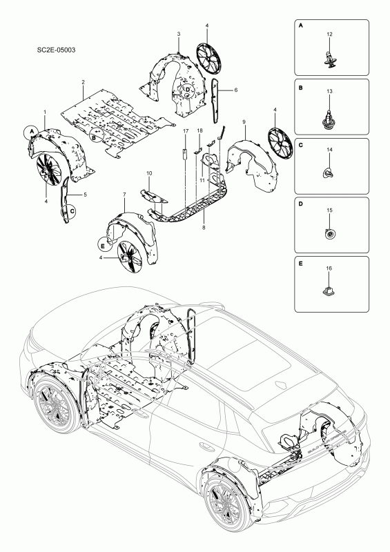 BYD SC2E-05003 fender Original accessories